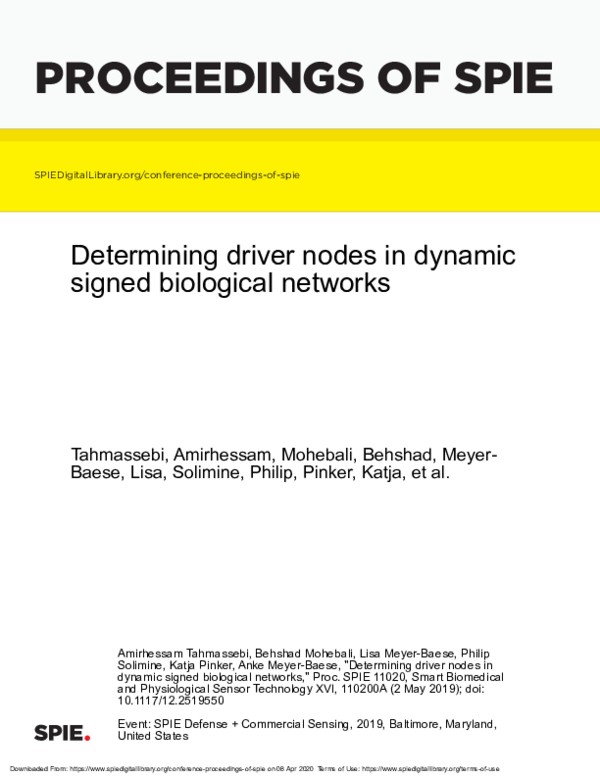 (PDF) Determining driver nodes in dynamic signed biological networks