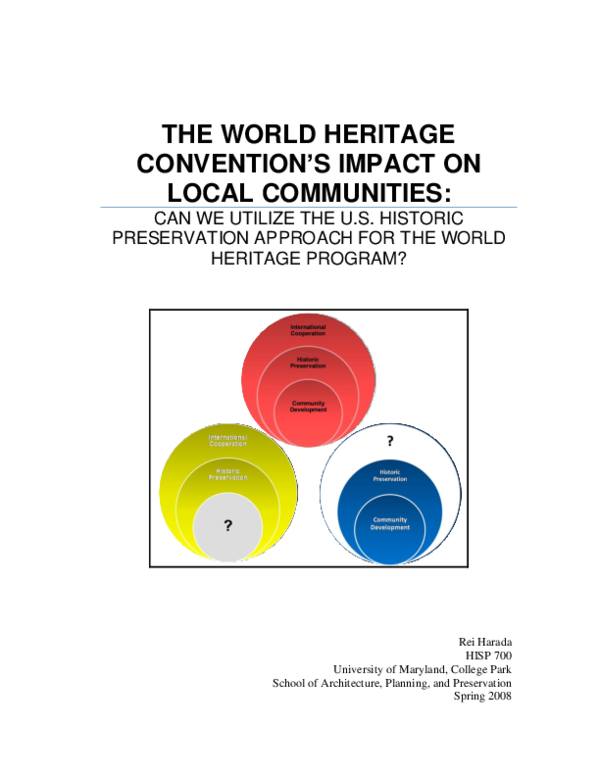 The World Heritage Convention's Impact on Local Communities: Can We ...