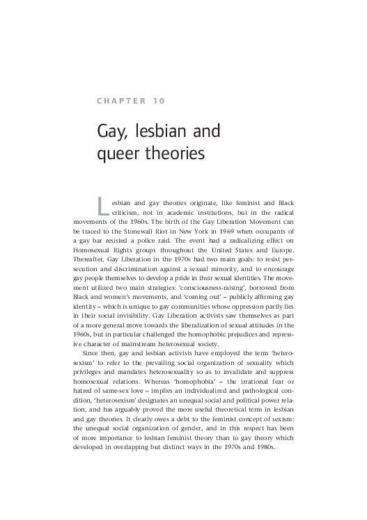 (PDF) Gay, Lesbian, and Queer: Theories of Sexuality