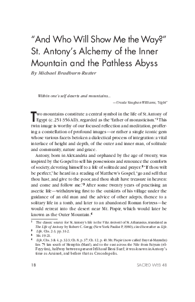 (PDF) "'And Who Will Show Me the Way?': St. Antony’s Alchemy of the ...