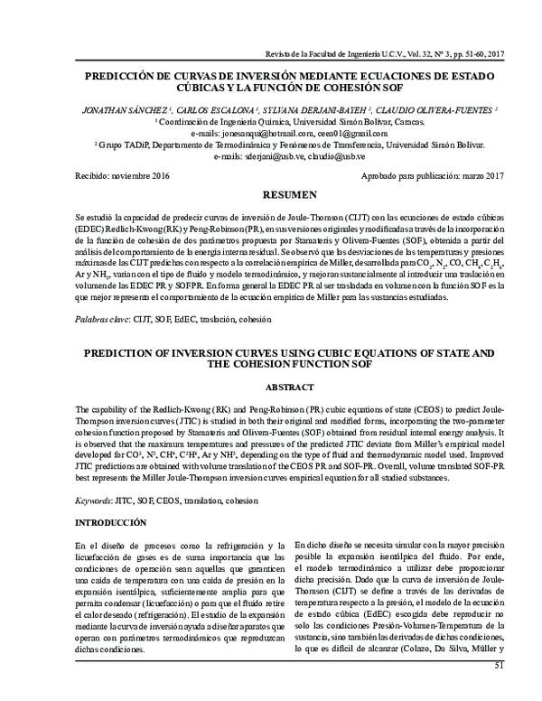 (PDF) Predicción de curvas de inversión mediante ecuaciones de estado ...