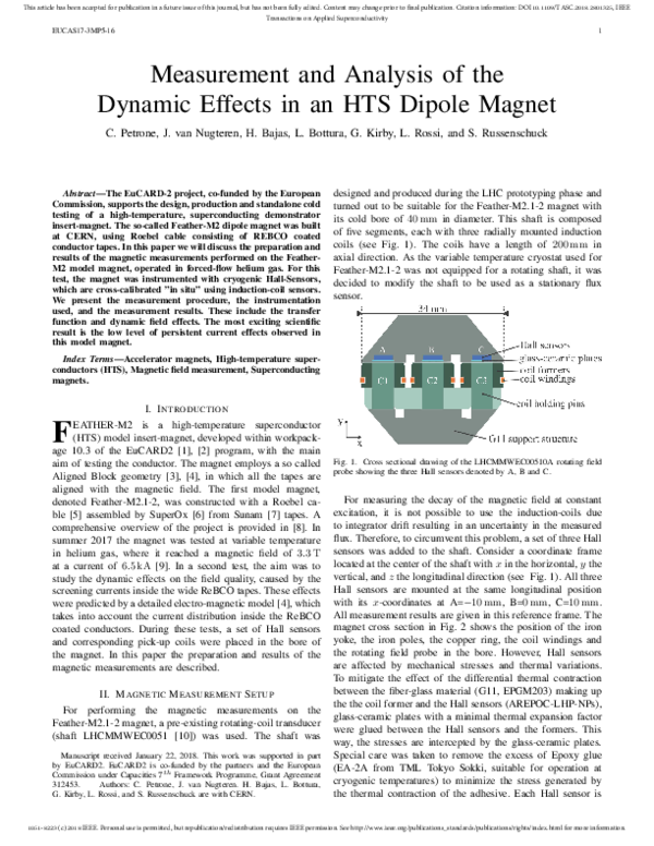 (PDF) Measurement and Analysis of the Dynamic Effects in an HTS Dipole ...