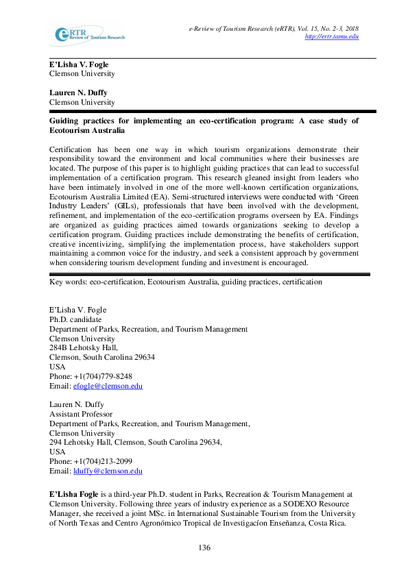 (PDF) Guiding practices for implementing an eco-certification program ...