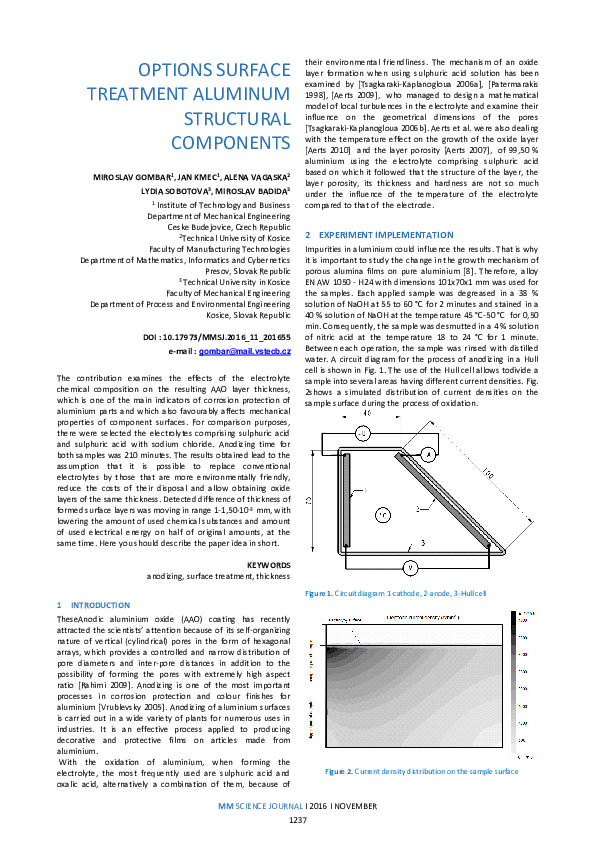 (PDF) Options Surface Treatment Aluminum Structural Components