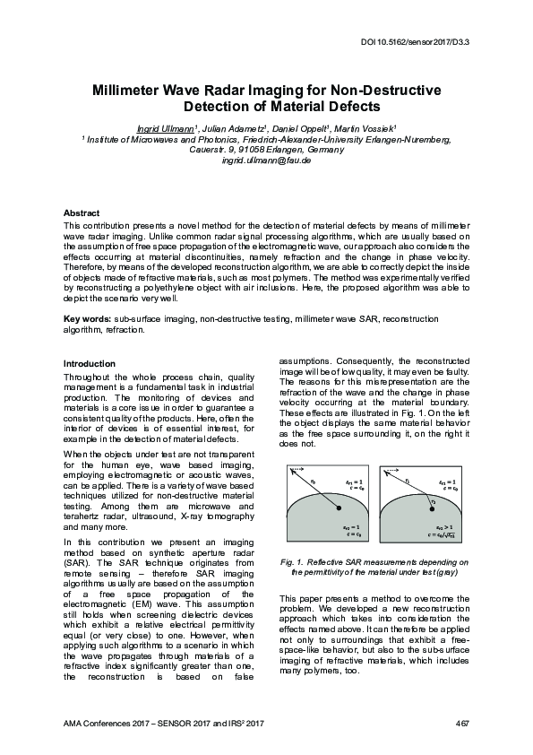 (PDF) D3.3 - Millimeter Wave Radar Imaging for Non-Destructive ...