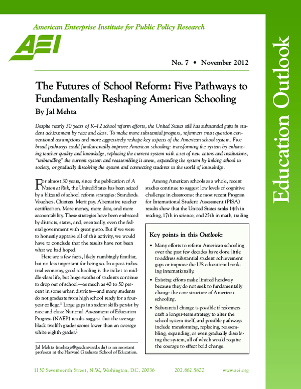 (PDF) The Futures of School Reform: Five Pathways to Fundamentally ...