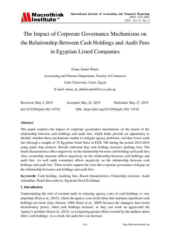 (PDF) The Impact of Corporate Governance Mechanisms on the Relationship ...