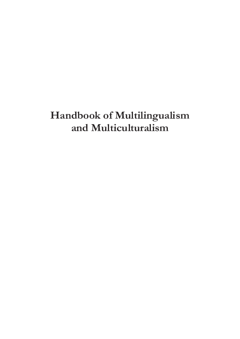 (PDF) Handbook of Multilingualism and Multiculturalism