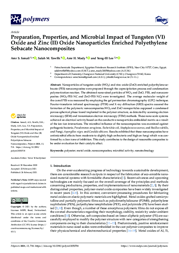 (PDF) Preparation, Properties, and Microbial Impact of Tungsten (VI ...