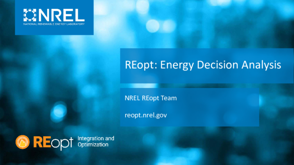 (PDF) REopt: Energy Decision Analysis