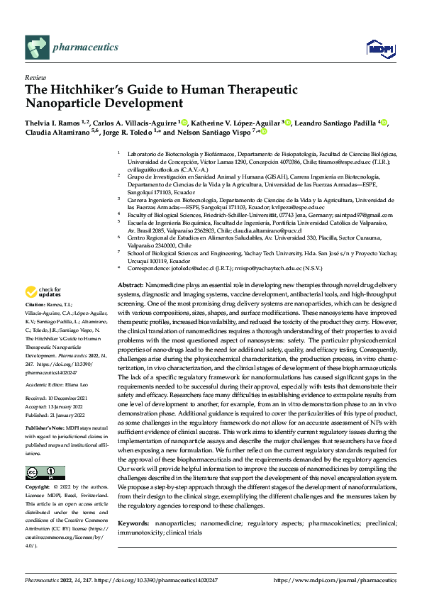 (PDF) The Hitchhiker’s Guide to Human Therapeutic Nanoparticle Development