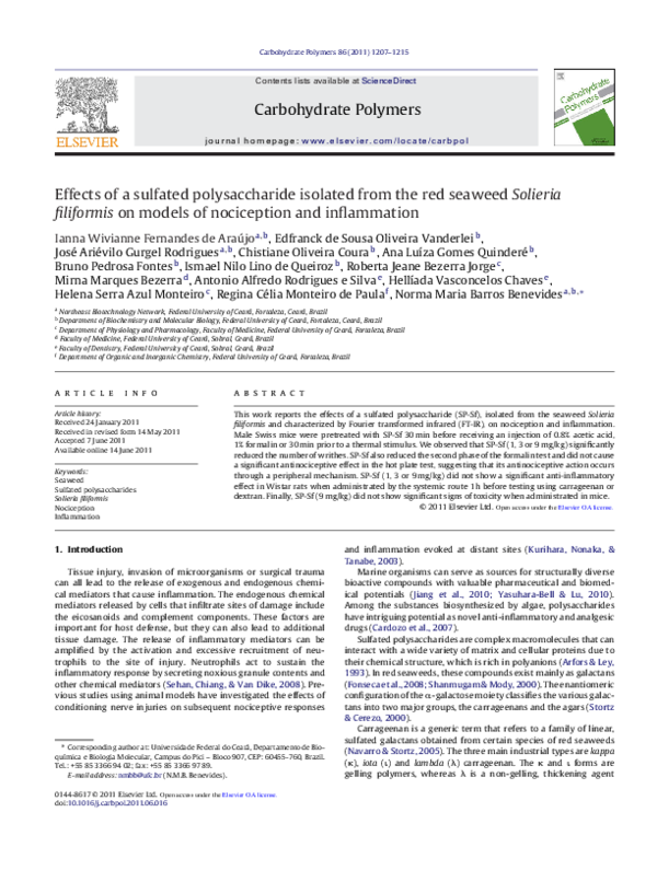 (PDF) Effects of a sulfated polysaccharide isolated from the red ...