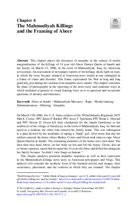 (PDF) The Mahmudiyah Killings and the Framing of Abeer