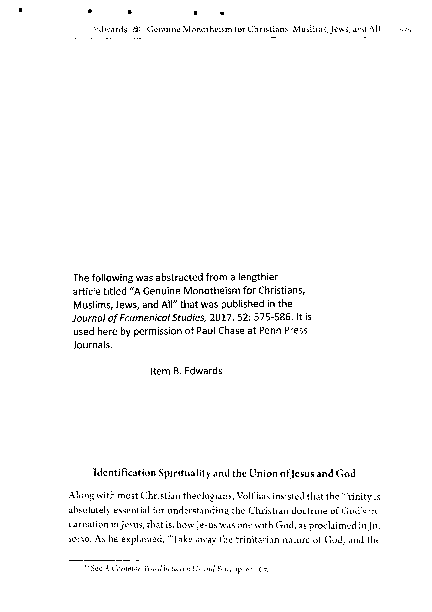 (PDF) Identification Spirituality and the Union of Jesus and God