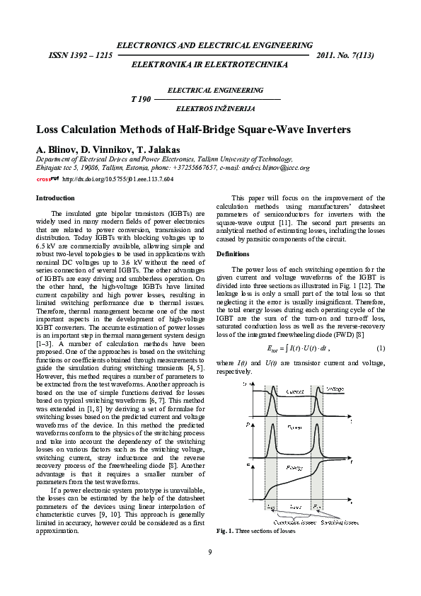 (PDF) Loss Calculation Methods of Half-Bridge Square-Wave Inverters