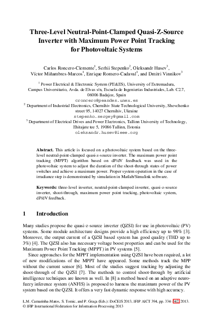 (PDF) Three-Level Neutral-Point-Clamped Quasi-Z-Source Inverter with ...