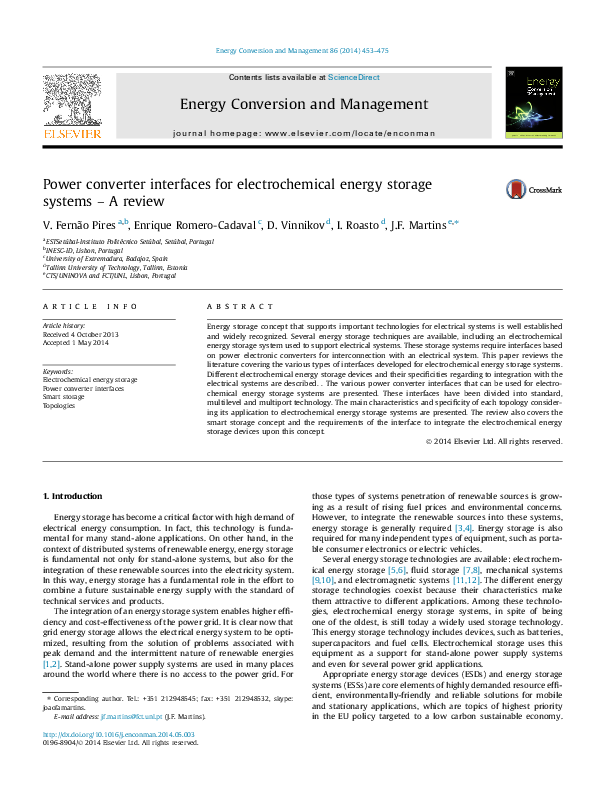 (PDF) Power converter interfaces for electrochemical energy storage ...