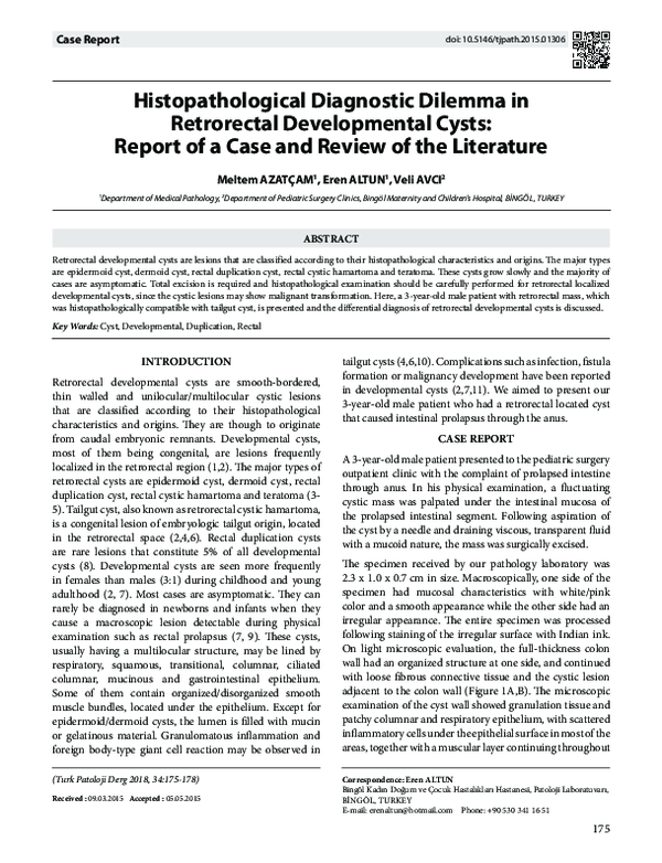 (PDF) Histopathological diagnostic dilemma in retrorectal developmental ...
