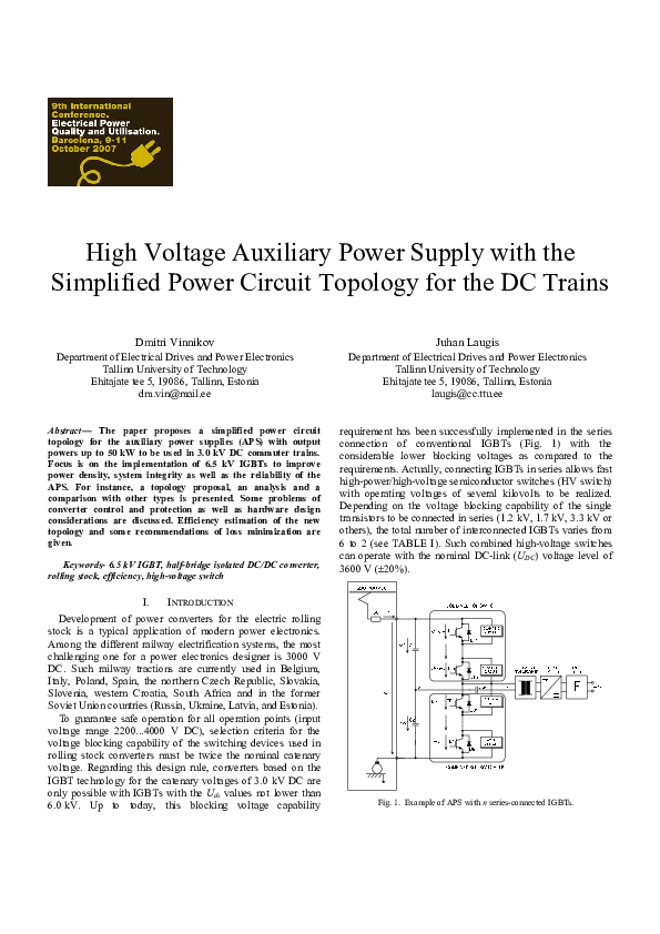 (PDF) High voltage auxiliary power supply with the simplified power ...
