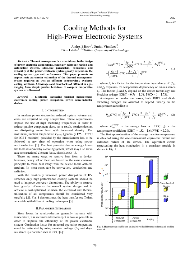 (PDF) Cooling Methods for High-Power Electronic Systems