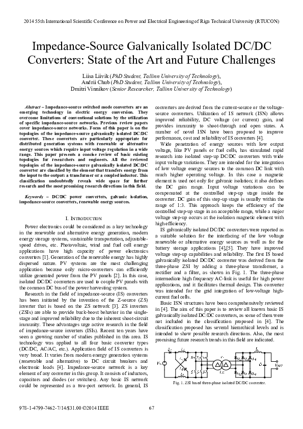 (PDF) Impedance-source galvanically isolated DC/DC converters: State of the art and future ...