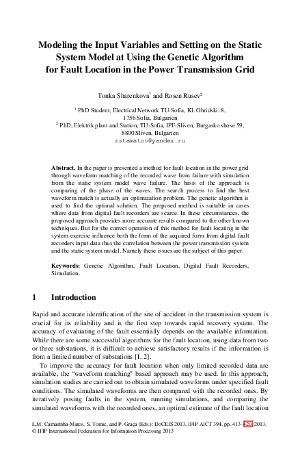 (PDF) Modeling the Input Variables and Setting on the Static System Model at Using the Genetic ...