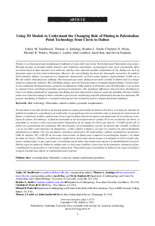(PDF) Using 3D Models to Understand the Changing Role of Fluting in ...