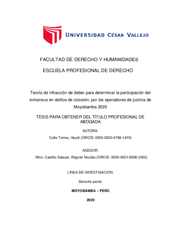 (PDF) Teoría de infracción de deber para determinar la participación ...