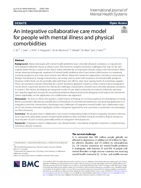 (PDF) An integrative collaborative care model for people with mental ...