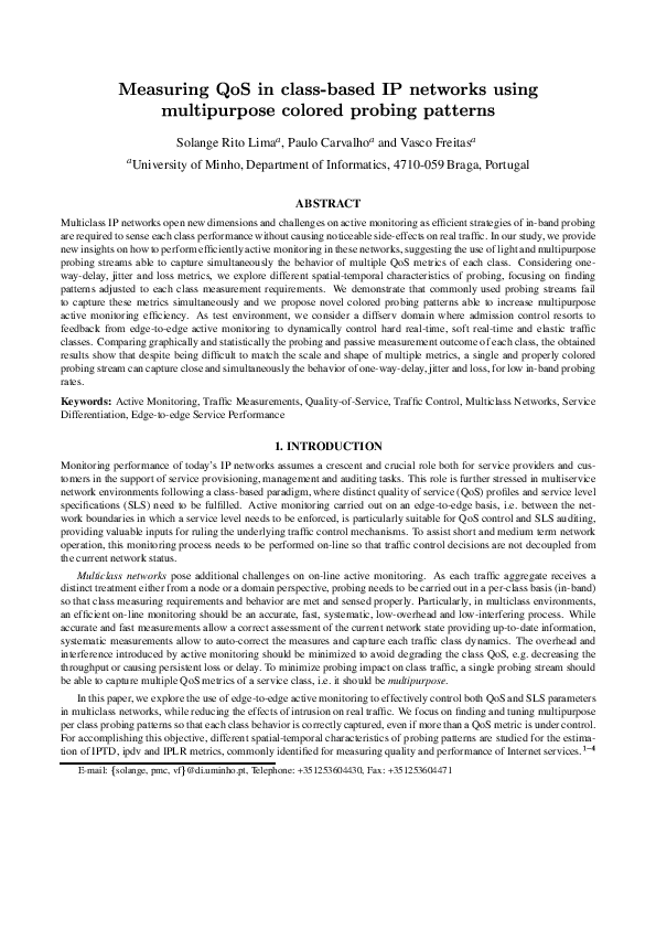 (PDF) Measuring QoS in Class-based IP