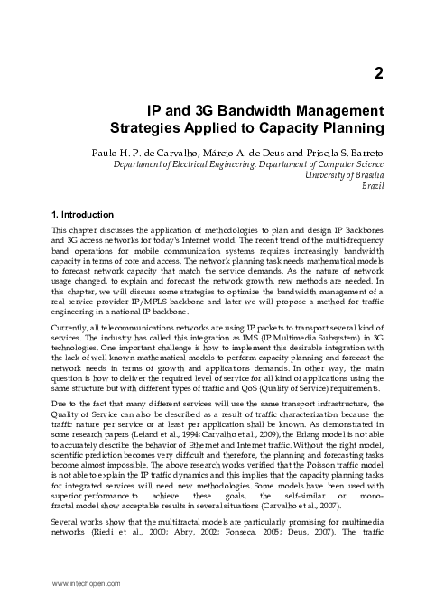 (PDF) IP and 3G Bandwidth Management Strategies Applied to Capacity ...