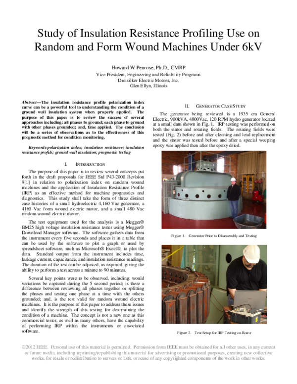 (PDF) Study of insulation resistance profiling use on random and form ...