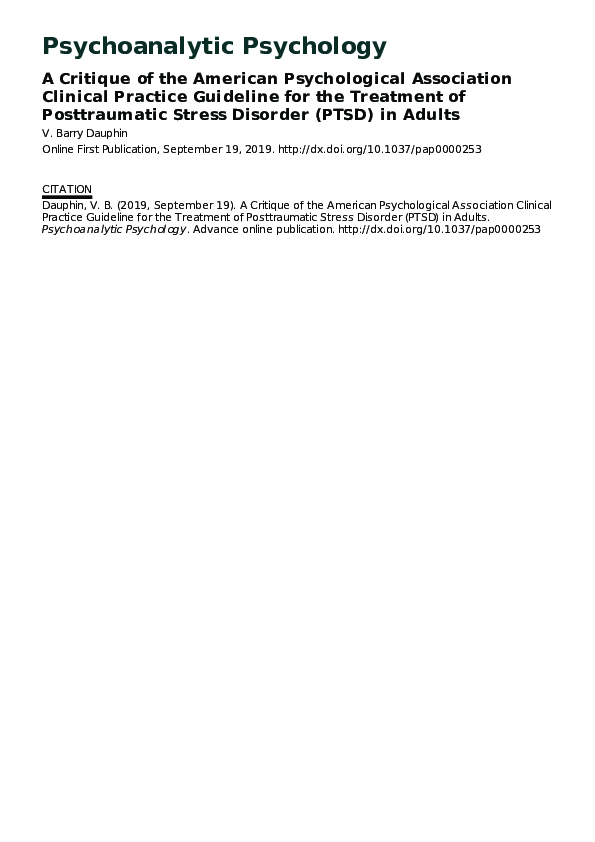 (PDF) A critique of the American Psychological Association Clinical ...