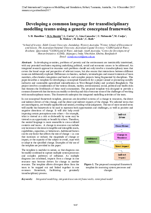 (PDF) Developing a common language for transdisciplinary modelling ...