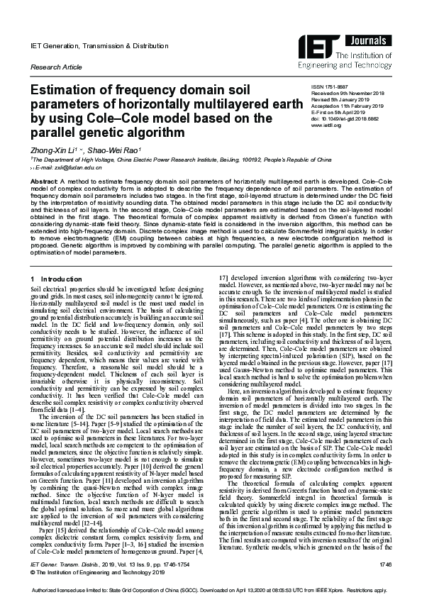 (PDF) Estimation of frequency domain soil parameters of horizontally multilayered earth by using ...