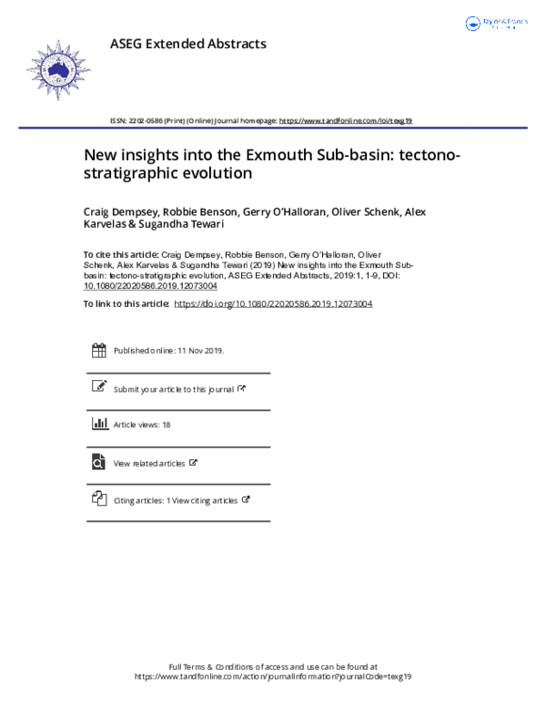 (PDF) New insights into the Exmouth Sub-basin: tectono-stratigraphic ...