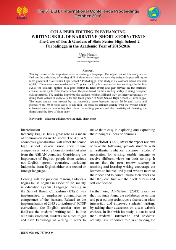 (PDF) The 5 th ELTLT CONFERENCE PROCEEDINGS COLA PEER EDITING IN ...