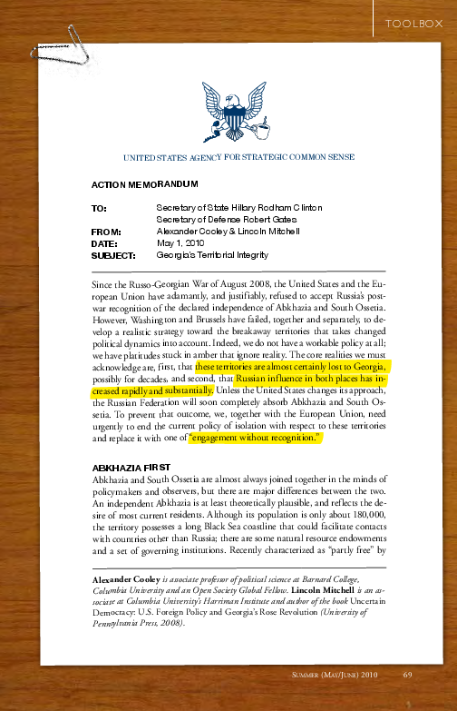 (PDF) Toolbox: Georgia's Territorial Integrity
