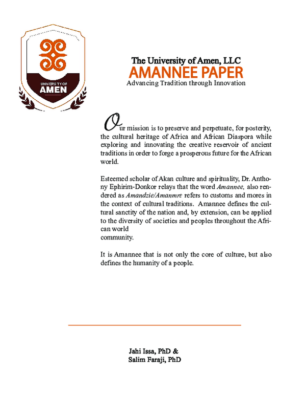 (PDF) Amon is the God of all Africa: Meroitic Kush and the Akan