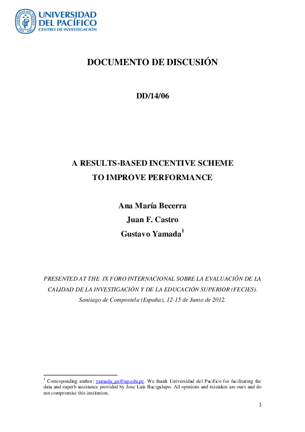 (PDF) A results-based incentive scheme to improve performance