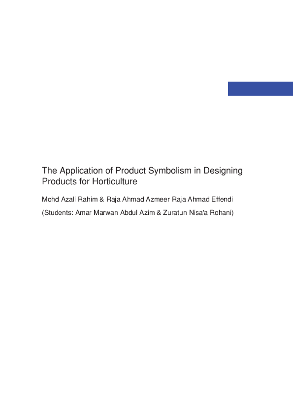 (PDF) The application of product symbolism in designing products for ...