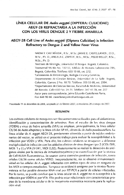 (PDF) Linea celular de Aedes aegypti (Diptera Culicidae) AEGY-28 ...