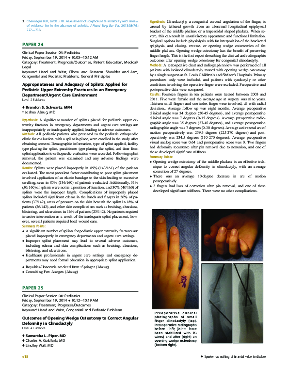 (PDF) Appropriateness and Adequacy of Splints Applied for Pediatric ...