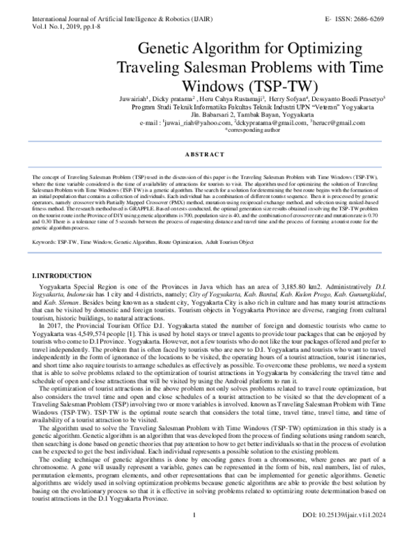 Genetic Algorithm for Optimizing Traveling Salesman Problems with Time Windows (TSP-TW)