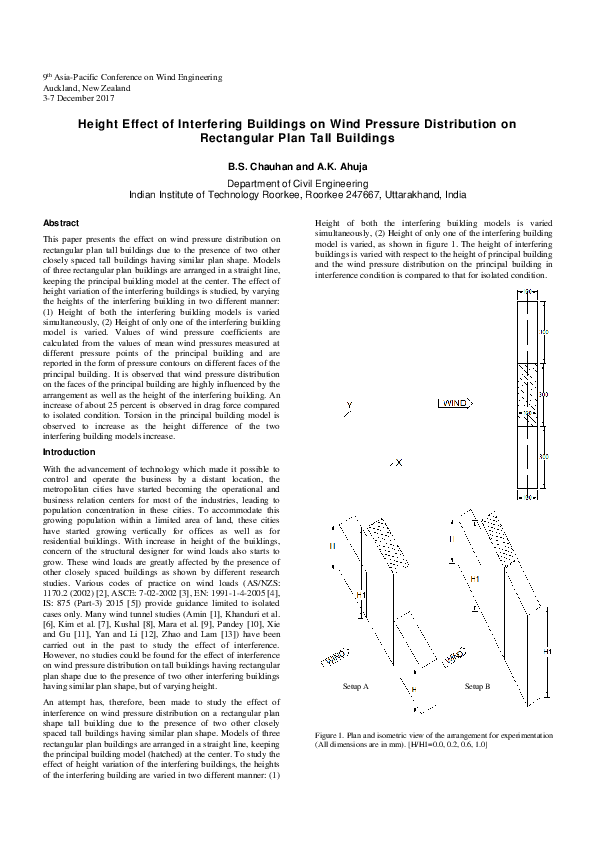 (PDF) Height Effect of Interfering Buildings on Wind Pressure Distribution on Rectangular Plan ...