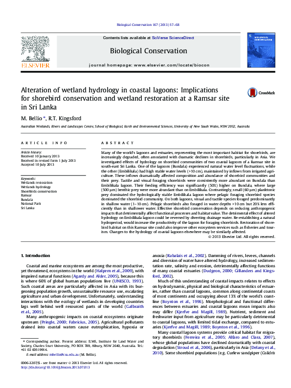 (PDF) Alteration of wetland hydrology in coastal lagoons: Implications ...