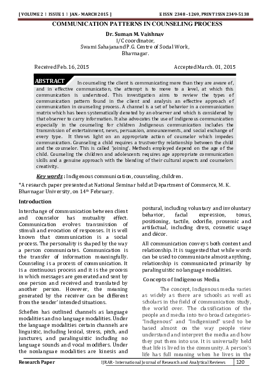 (PDF) Communication Patterns in Counseling Process