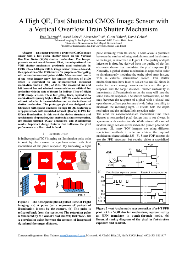 (PDF) A High QE , Fast Shuttered CMOS Image Sensor with a Vertical ...