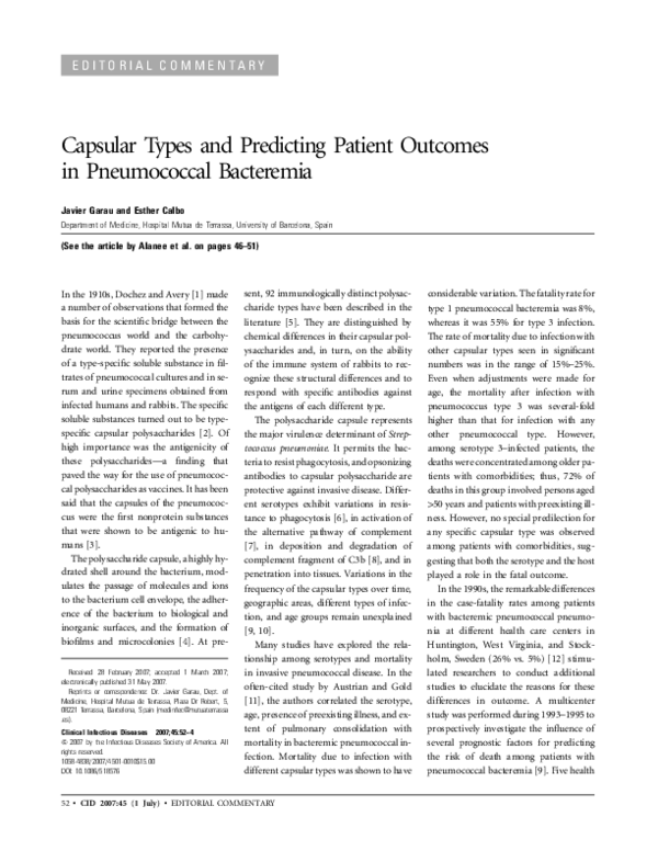 (PDF) Capsular Types and Predicting Patient Outcomes in Pneumococcal ...