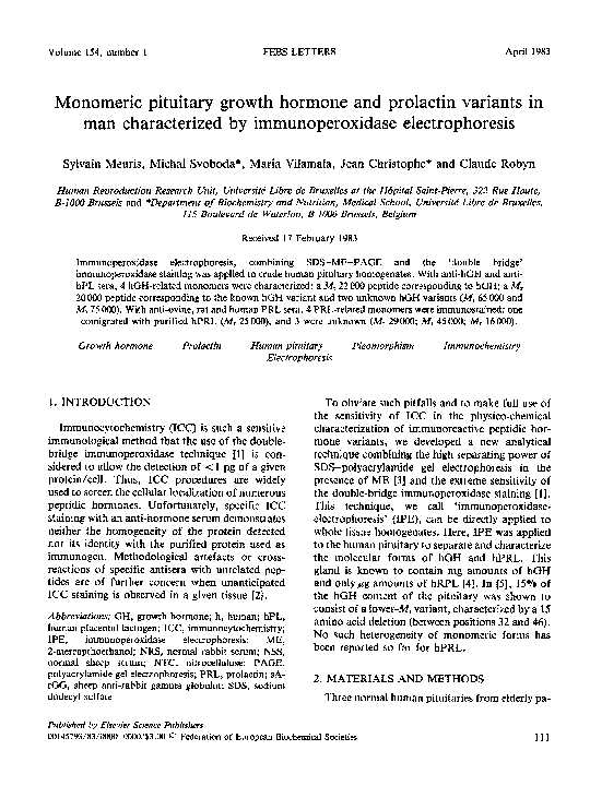 (PDF) Monomeric pituitary growth hormone and prolactin variants in man ...